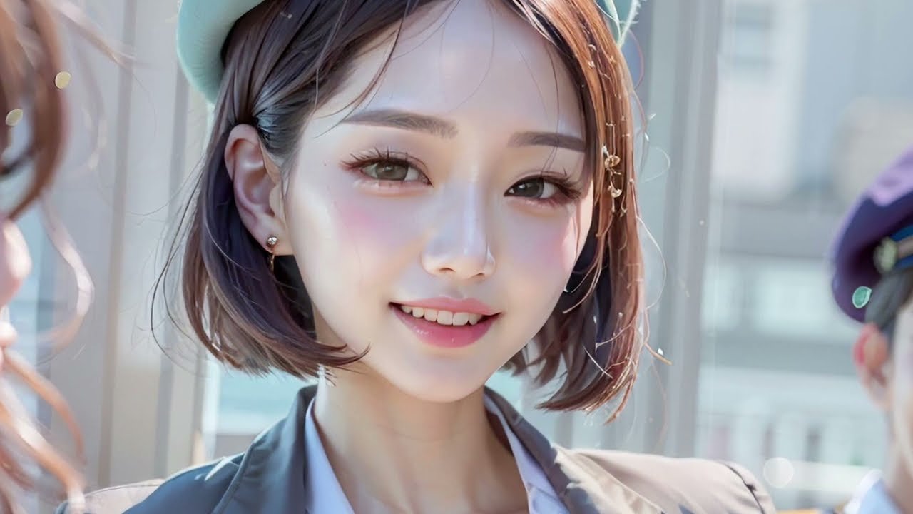 AI美女8 - №46 空の旅編 PART-3「悩ましげな表情で男を誘惑する美少女♡巨乳+スチュワーデス+CA+キャビンアテンダント+客室乗務 ...