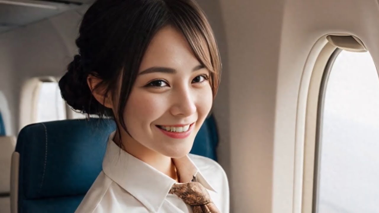 AI美女8 - №99「制服の誘惑♡機内での美ポーズ♡スチュワーデス+CA+客室乗務員+コスプレ」