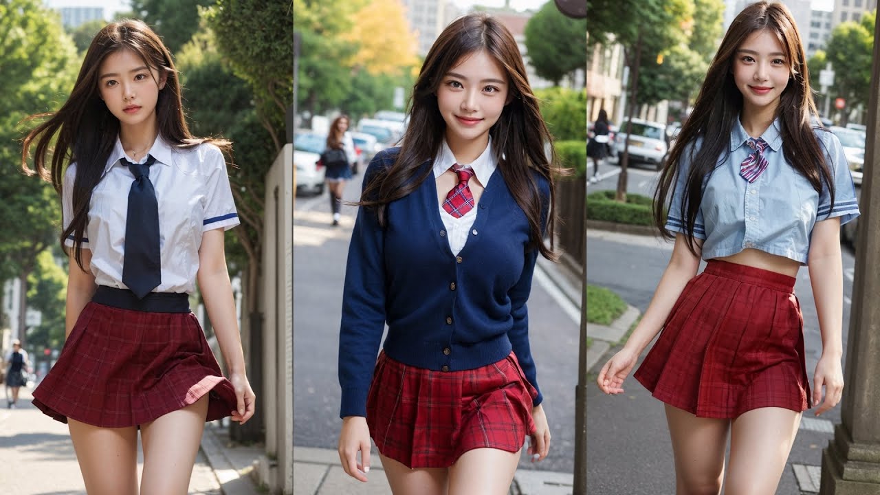 AI美女9 - №09「カラフルでオシャレな制服♡ヘソだし+JK+ミニスカ+髪長+女子高生+美少女」SP