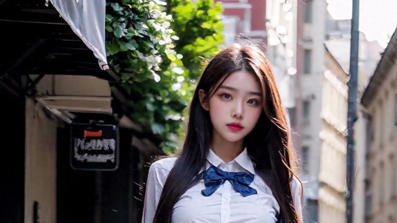 AI美女8 - №87「プリーツスカートと黒ストッキングの長い脚美♡JK+黒スト+ミニスカ+パンスト+女子高生」